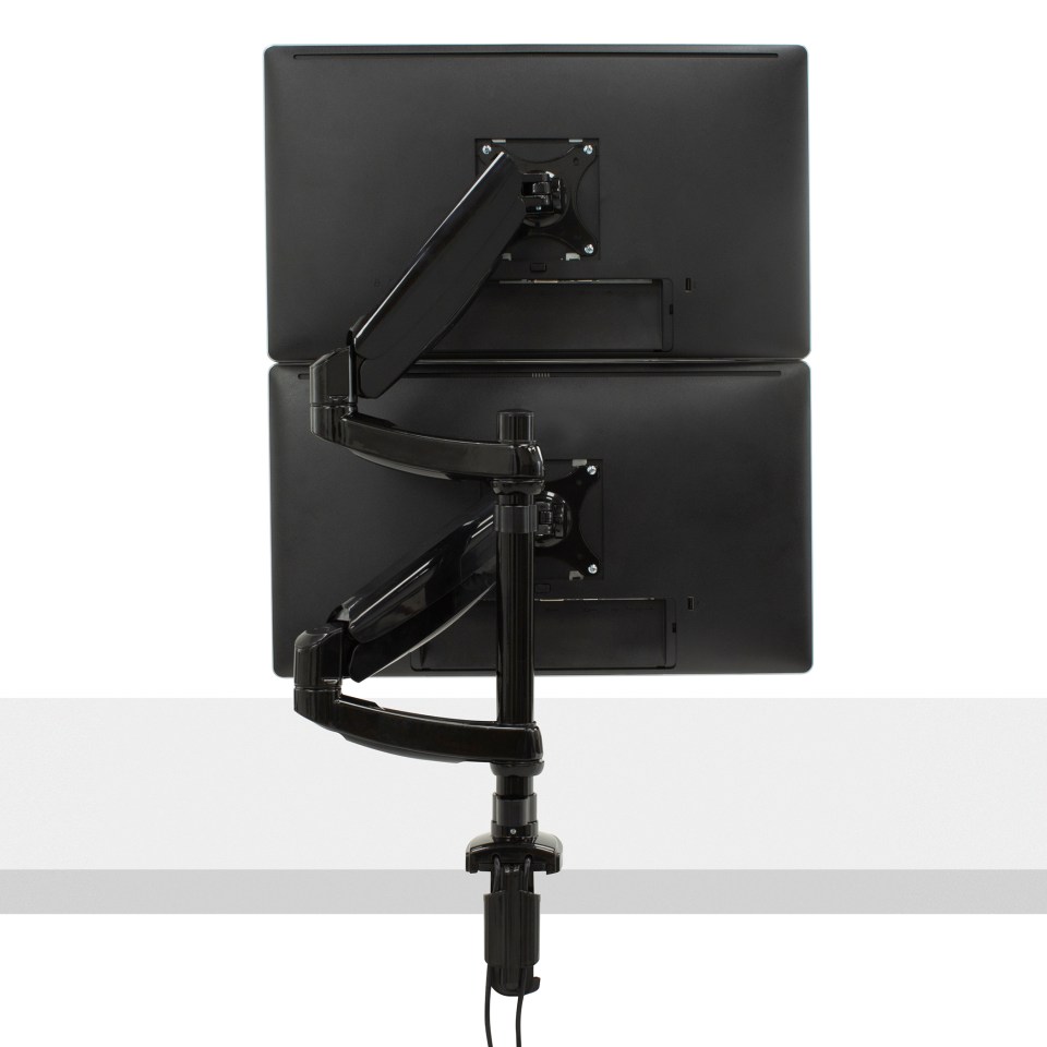 Fellowes Platinum Series Dual Stacking Adjustable Monitor Arm - Black ...