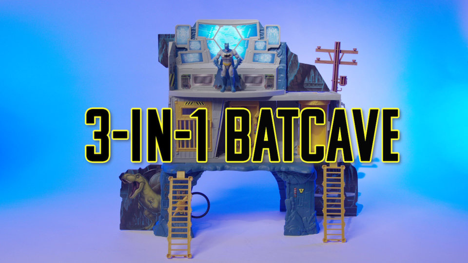 Batman 3-in-1 Batcave Playset with Exclusive 4-inch Batman Action ...