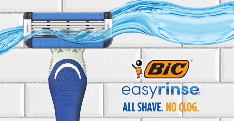 BIC EasyRinse Anti-Clogging Men's Disposable Razors, 4 Blades, 2 Count ...