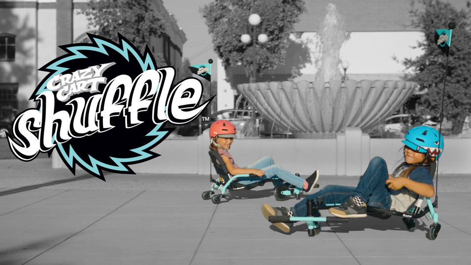 Crazy Cart Shuffle by Razor, Kid-Powered Drifting Go-Kart, Ride-on for Ages 4+, Adjustable Frame ...