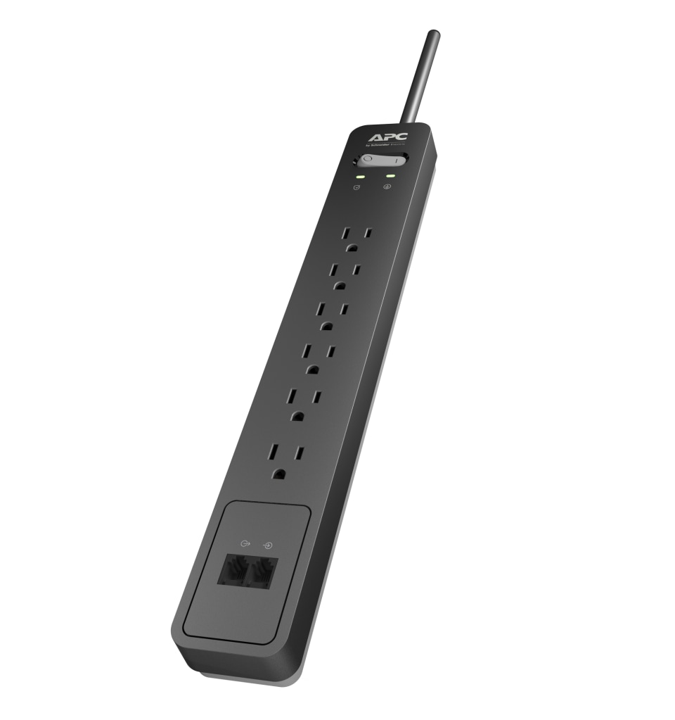 APC 6-Outlet Surge Protector 1080 Joules with Telephone Protection ...