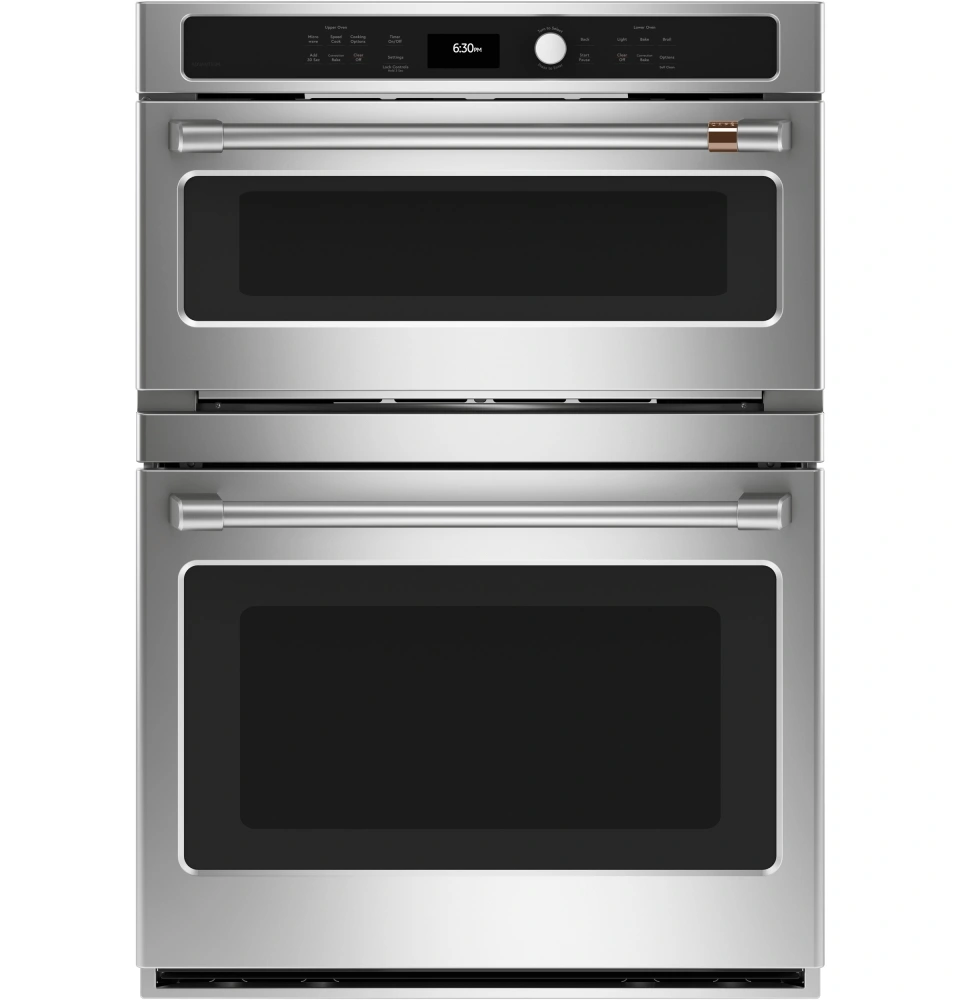Double wall oven with microwave store