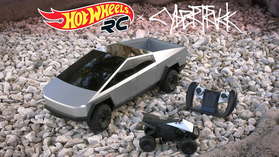Hot Wheels Toy Power RC 1:10 Tesla Cyber Truck - Walmart.com