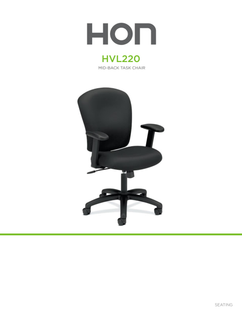 basyx by HON VL220 Series Mid-Back Task Office Chair, Black - Walmart ...