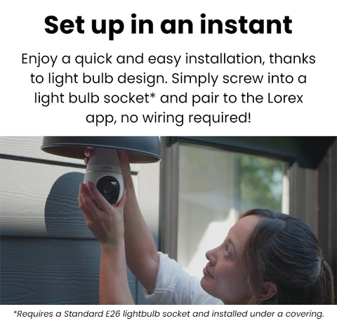 Lorex SL300-AA 2K Wi-Fi Smart Lightbulb Camera (Cloud-Enabled ...