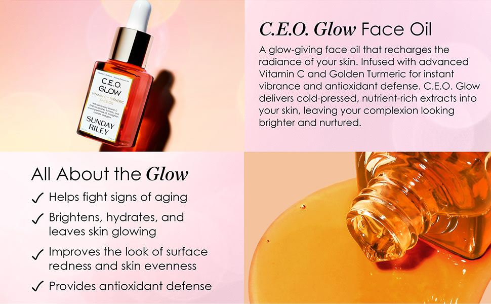 SUNDAY RILEY - 0.5 oz C.E.O. Glow Vitamin C and Turmeric Face Oil ...