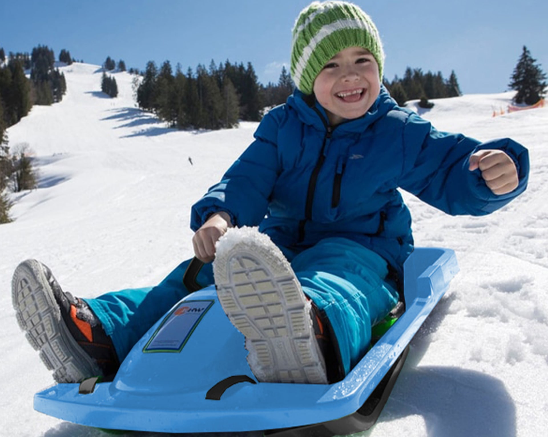 Kettler KHW Snow Fox Sled, Molded Non-Slip Underside Steering Skis ...