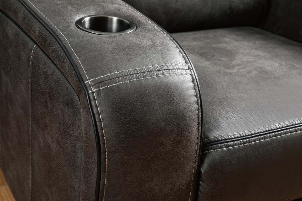 Matteus Fabric Power Reclining Sofa with Drop Down Table – Danca ...