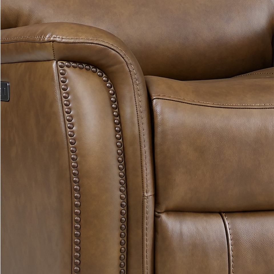 Barcalounger Presley Leather Power Rocker Recliner with Power Headrest