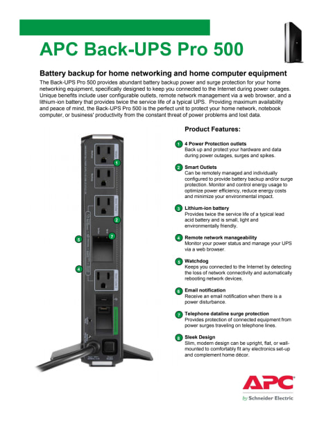 APC Back-UPS Pro 500 - UPS - 300 Watt - 500 VA - Walmart.com - Walmart.com