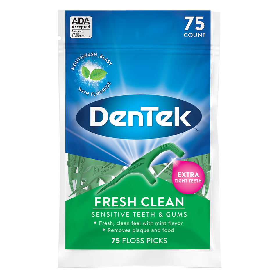 5 Pack - DenTek Complete Clean Mouthwash Blast Angled Floss Picks 75 ...