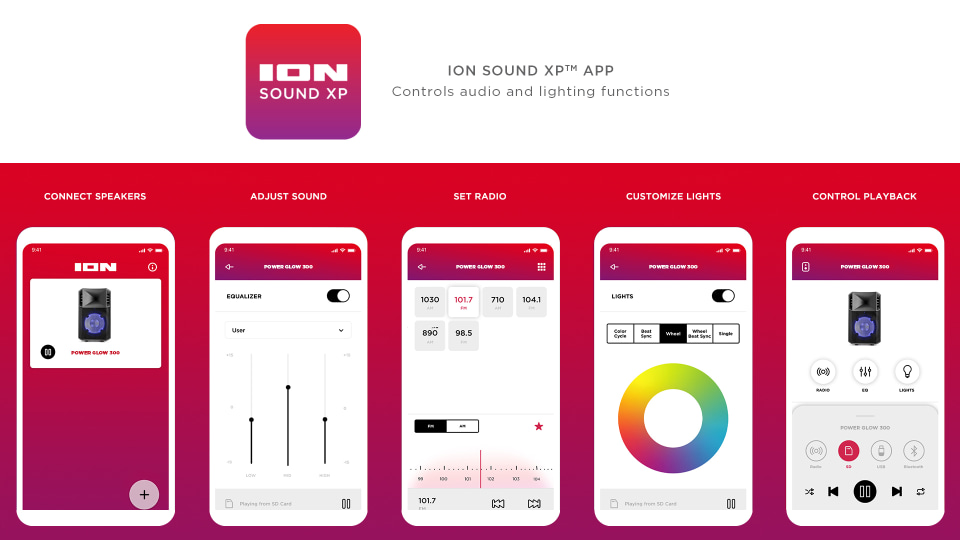 ION Audio Party Boom FX Portable Bluetooth Speaker with LED Lighting ...