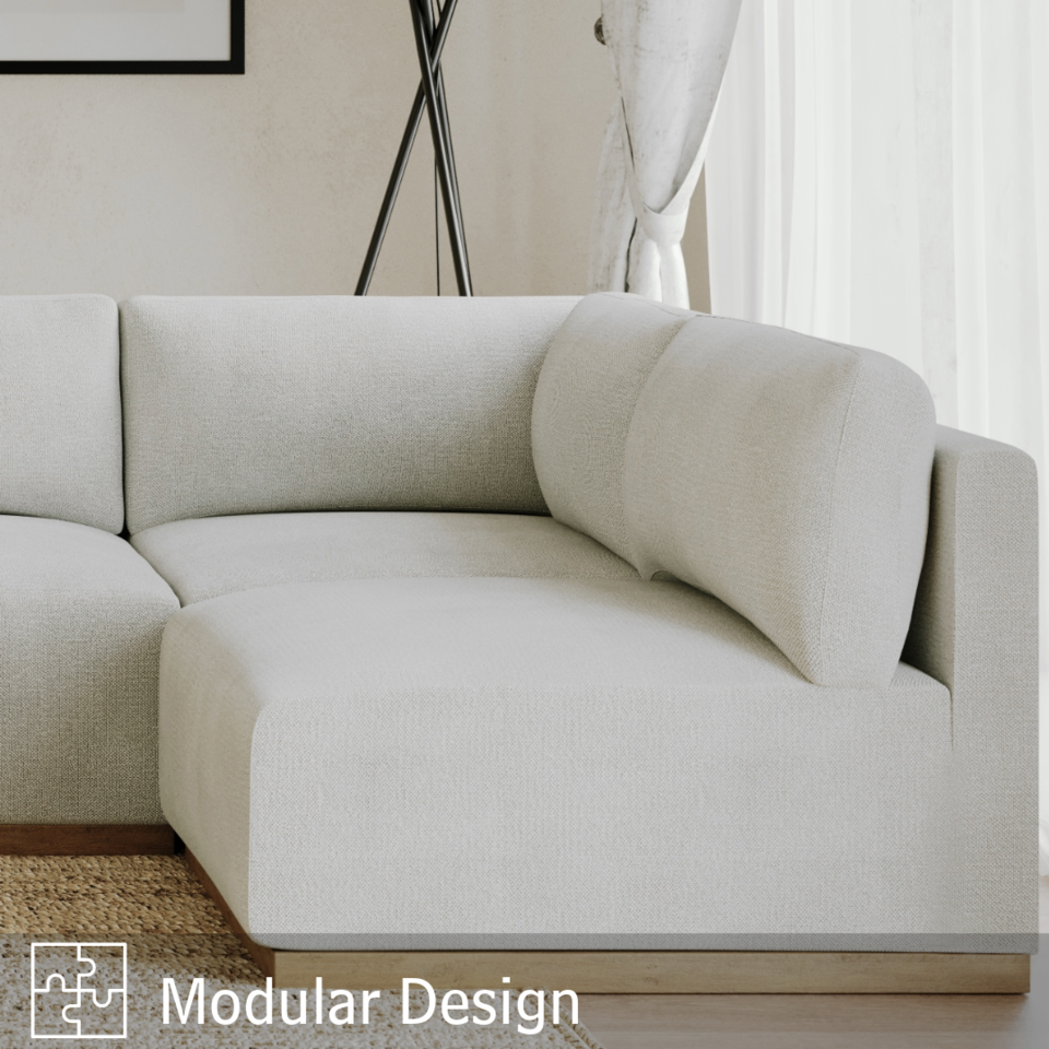 Henredon Murphy Fabric Modular Sectional with Ottoman