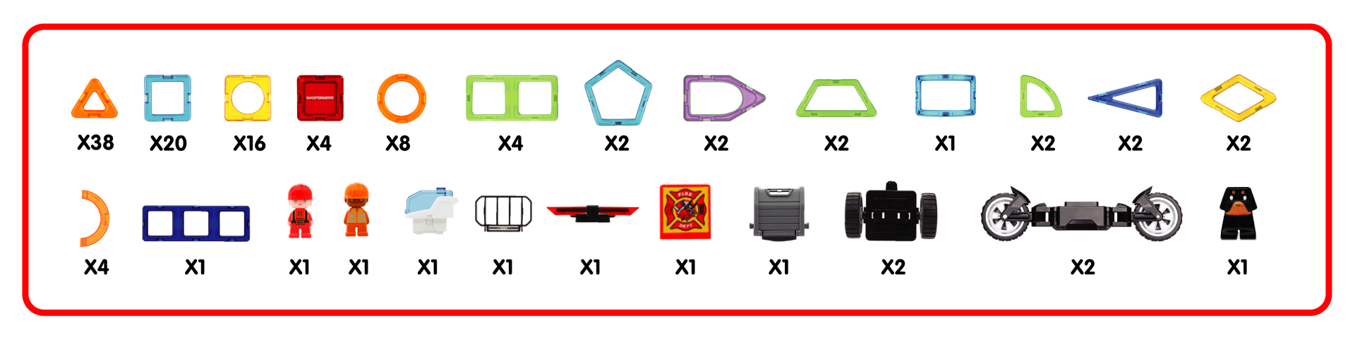 Magformers 120 Piece Deluxe Creative Set, 15 Different Magnetic ...