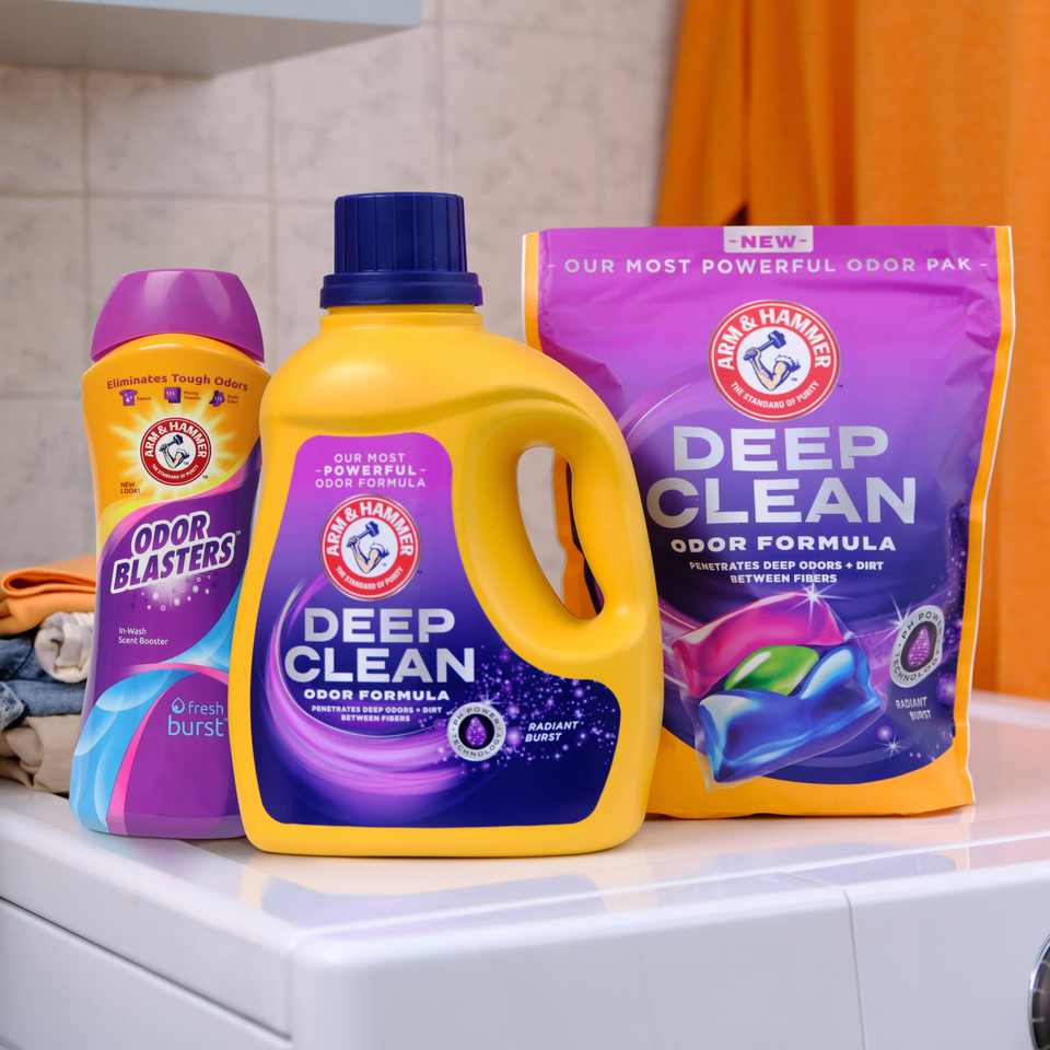 ARM & HAMMER Deep Clean Odor Formula Laundry Detergent Power Paks 44 ...