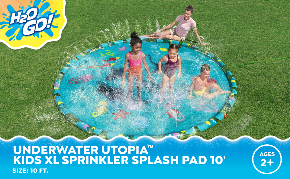 H2OGO! 10' Underwater Utopia Kids XL Sprinkler Splash Pad– Brands For ...