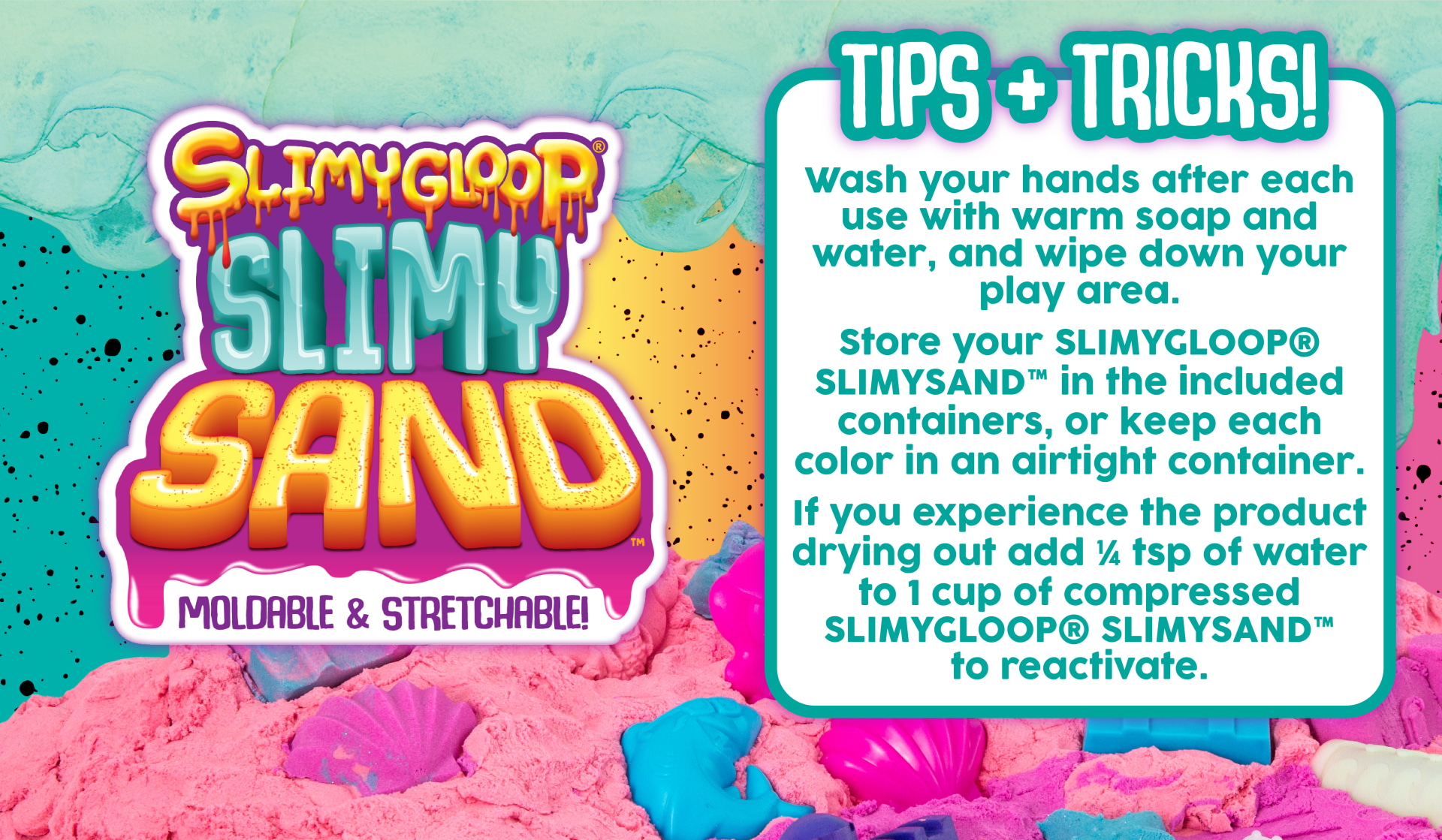 Horizon Slimygloop Slimy Sand Variety Pack, 5-Pack Bundle 240 Total ...