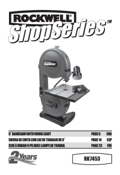 Rockwell RK7453 ShopSeries 2.5 Amp 9 in. Band Saw with 59-1/2 in. Blade ...