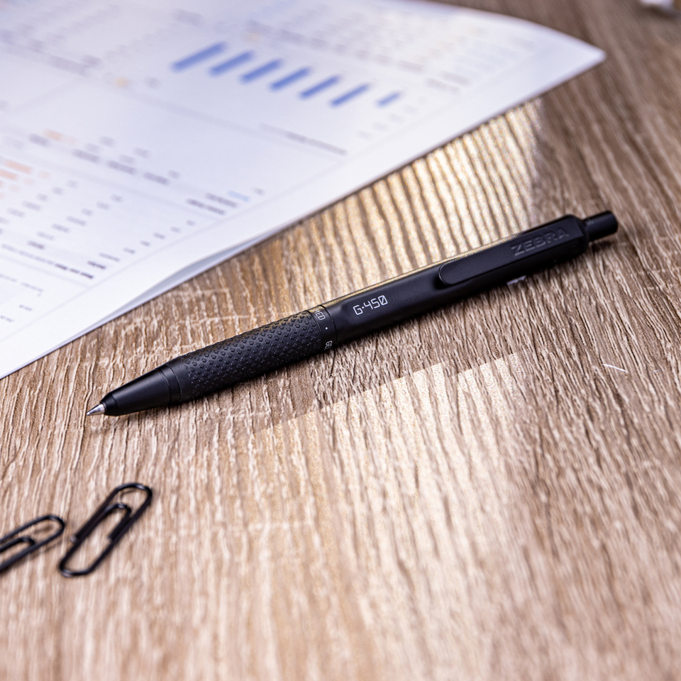 Zebra Pen G-450 Retractable Gel Pen, Black Barrel, Medium Zebra Pen G-450 Retractable Gel Pen, Black Barrel, Medium