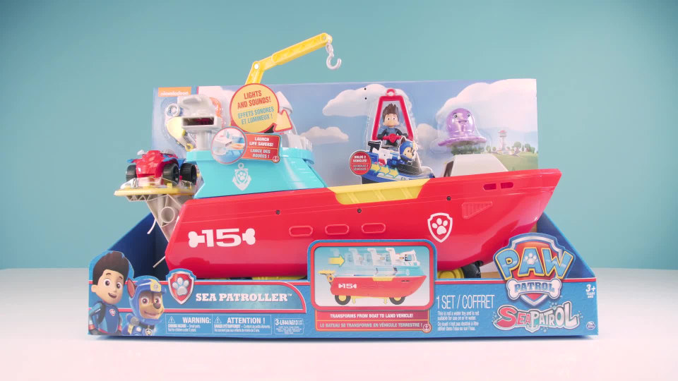 Paw Patrol Sea Patrol - Sea Patroller Transforming Vehicle with Lights ...