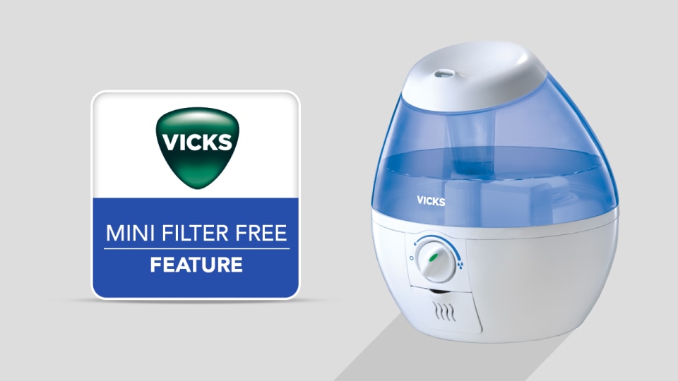 Vicks Mini Filter-Free Cool Mist Humidifier, Ultra Quiet, Air Vapo Pads ...