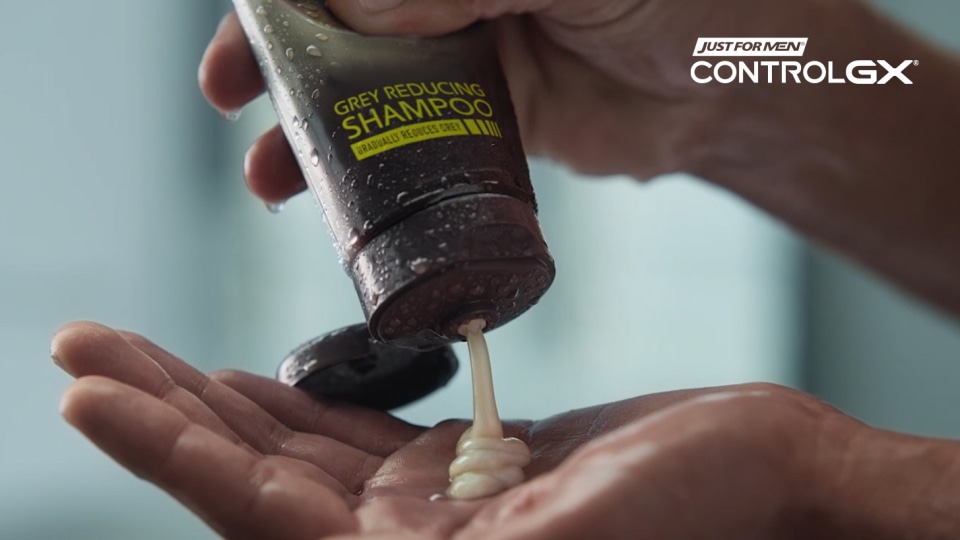 Just For Men Control GX Gradual Grey Reducing Beard Hair Wash, 4 oz ...