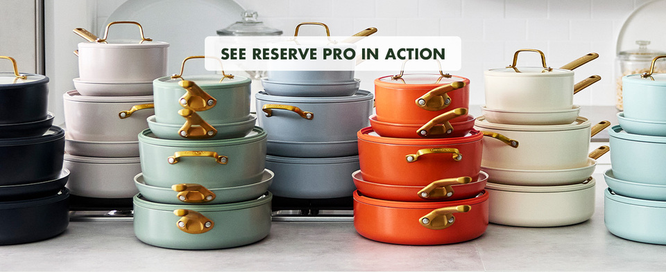 GreenPan 10-Piece Reserve Pro Cookware Set, Ceramic Nonstick, Oven Safe ...