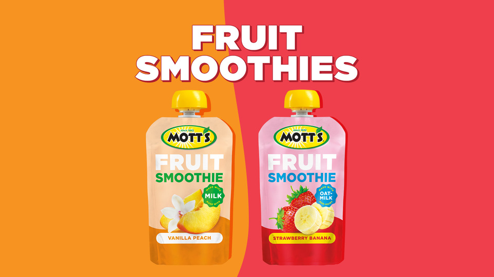 Mott’s Fruit Smoothie Strawberry Banana, 4.2 oz, 4 Pack Pouches ...