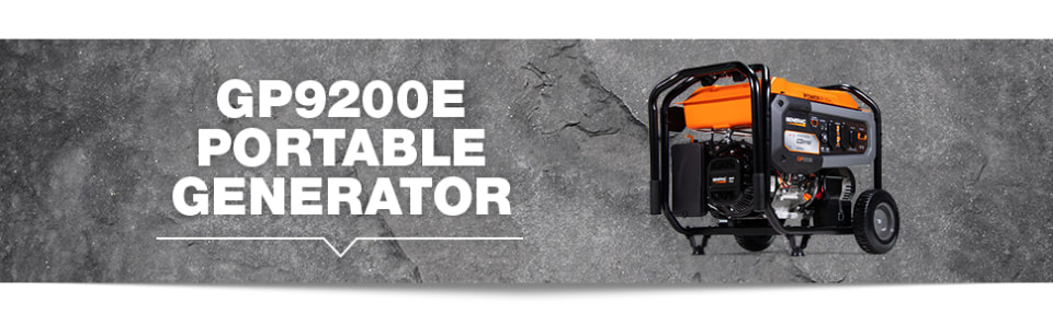 Generac GP9200E 9200 / 11250W Peak Gasoline Powered Generator with ...