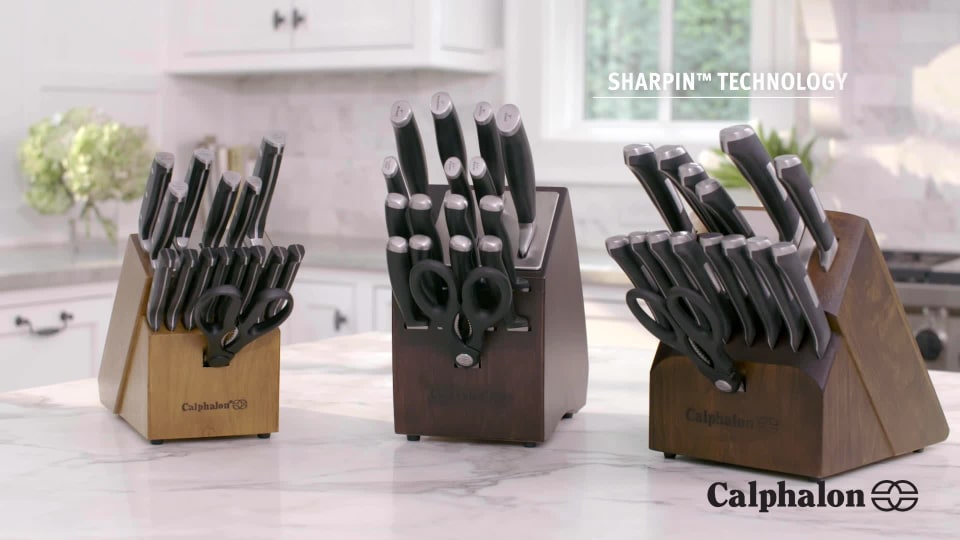 Free Shipping! Calphalon Classic Self-Sharpening Cutlery Knife Block ...
