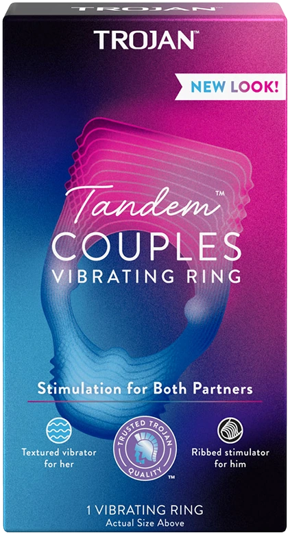 Trojan Tandem Couples Vibrating Ring
