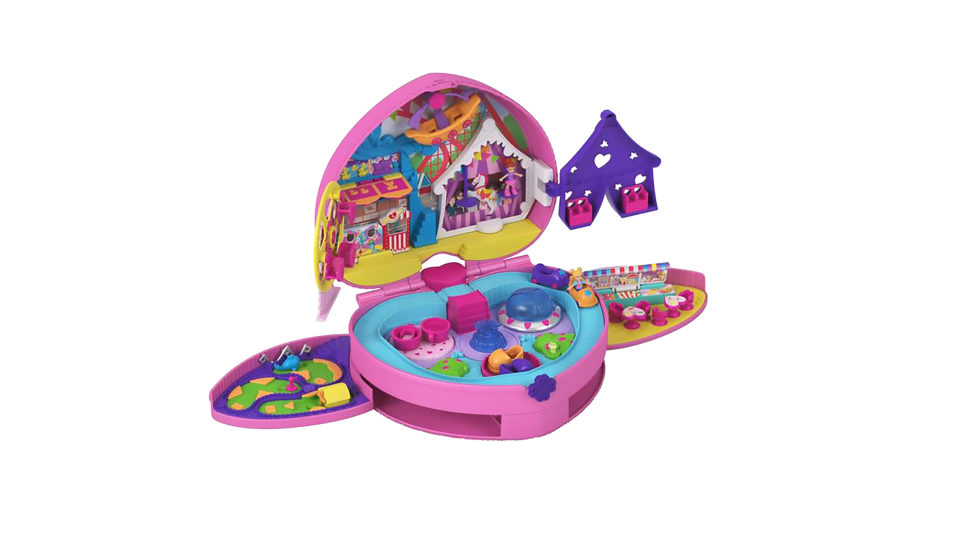 Polly Pocket Theme Park Adventure Backpack Compact Set With 2 Dolls ...