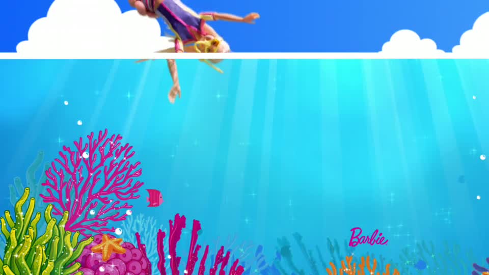 Barbie Dolphin Magic Snorkel Fun Friends - Swim Barbie's Beach Waves ...