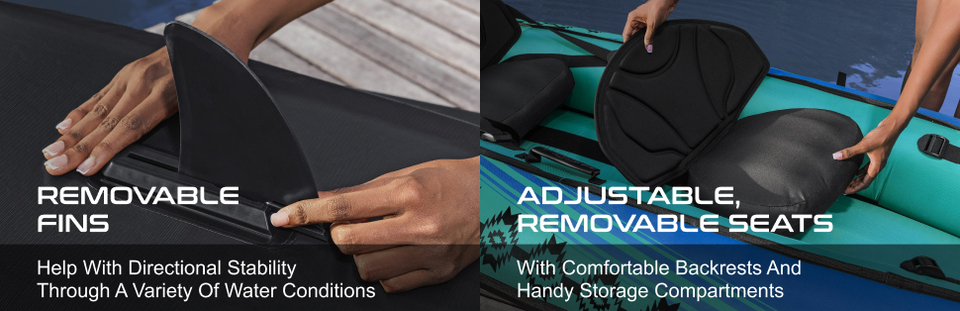 Tobin Sports Wavebreak Inflatable 2-Person Kayak Set - Home Smart Camera