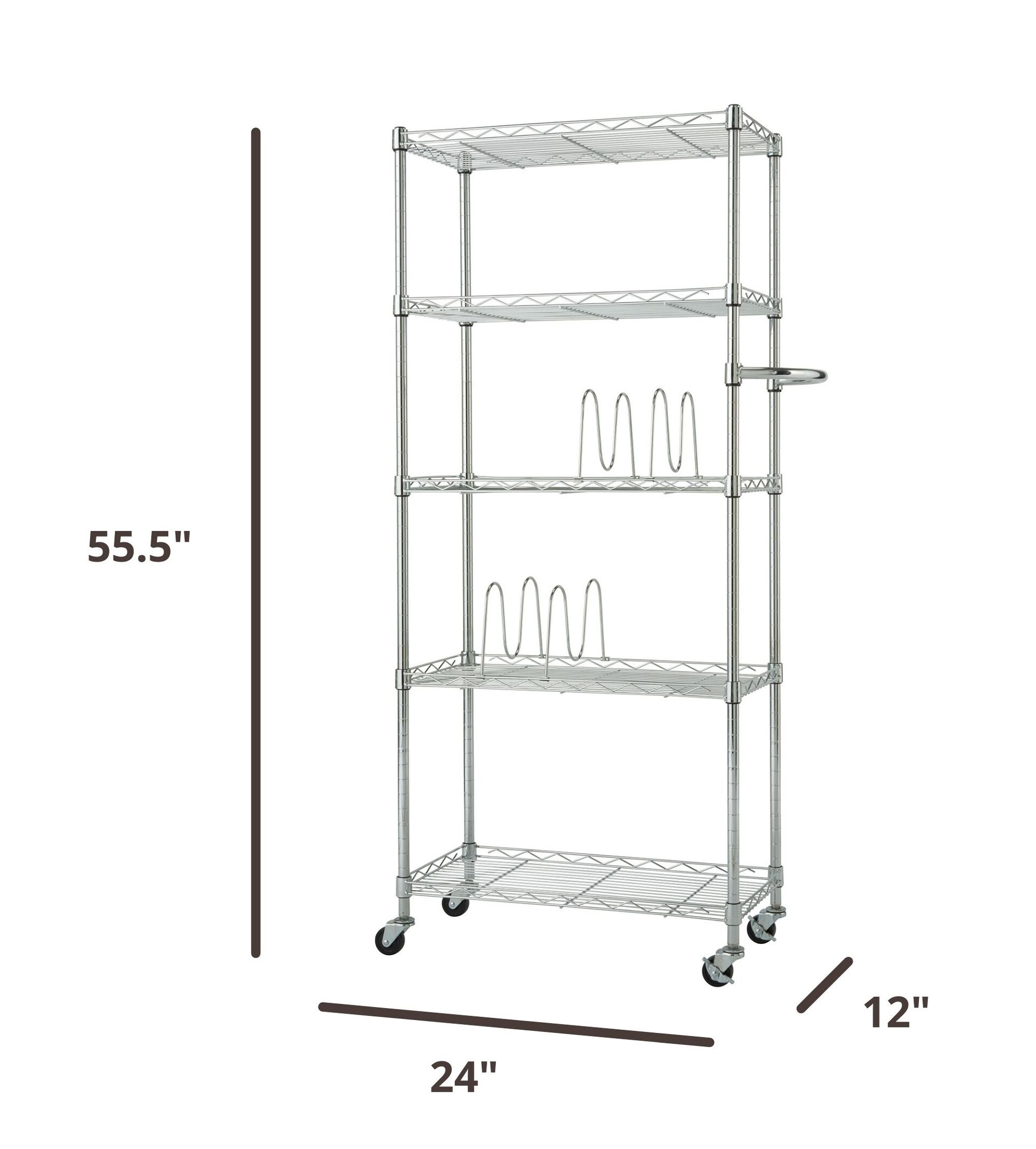 TRINITY Basics EcoStorage Pantry Rack, 5-Tier NSF Certified Rack with ...