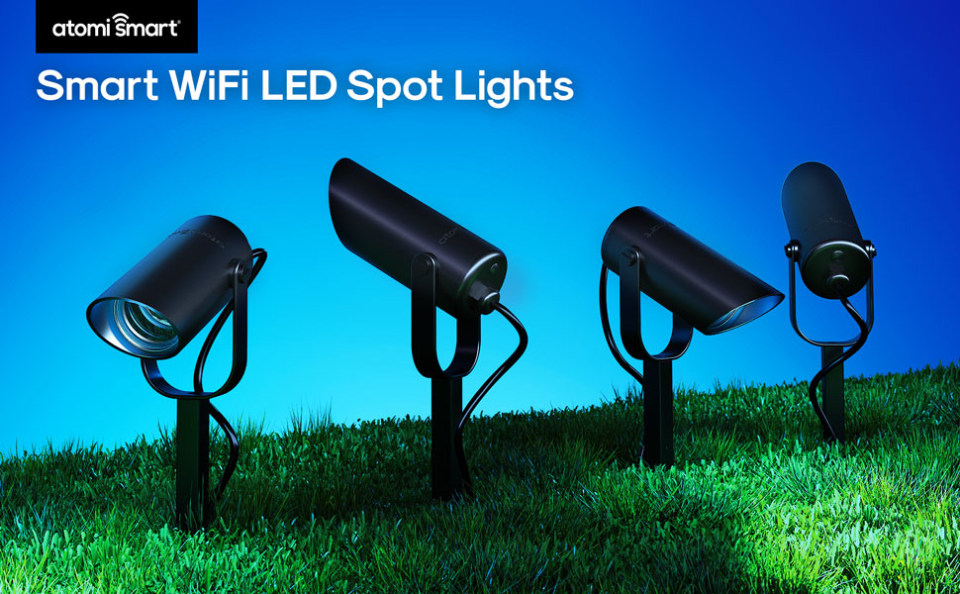 Atomi Smart WiFi LED Spot Lights, 4-Pack Starter Kit - Home Smart Camera