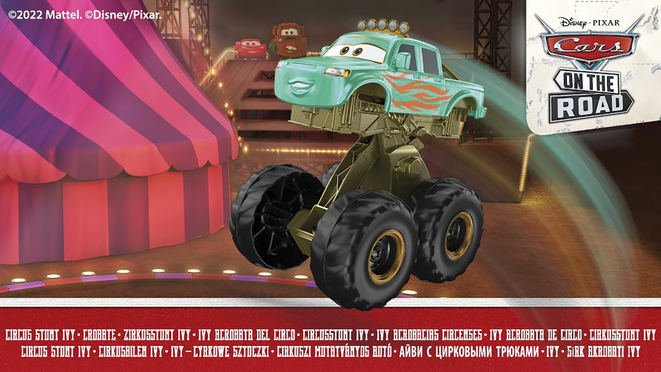 Disney Pixar Cars: Ivy Monster Truck, Circus Stunt Jumping Toy Vehicle ...