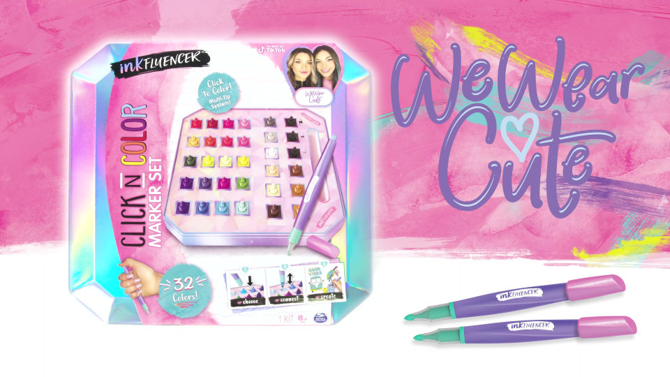 inkFLUENCER, We Wear Cute Click N Color Marker Set, 32 Colors - Walmart.com