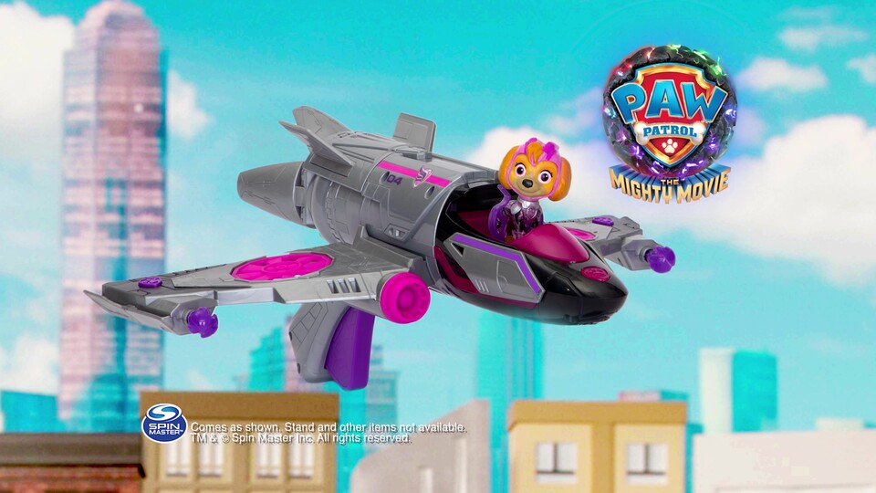 PAW Patrol Movie Rescue Jet Toy with Skye Figure, Lights, Sounds ...