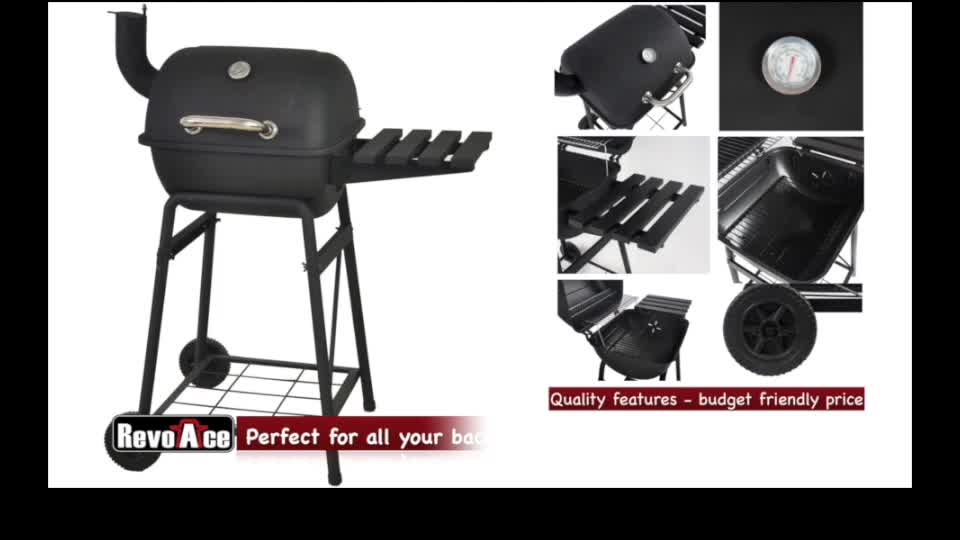 RevoAce 26 inch Mini Barrel Steel Charcoal Grill, Black, CBC1760W, New ...