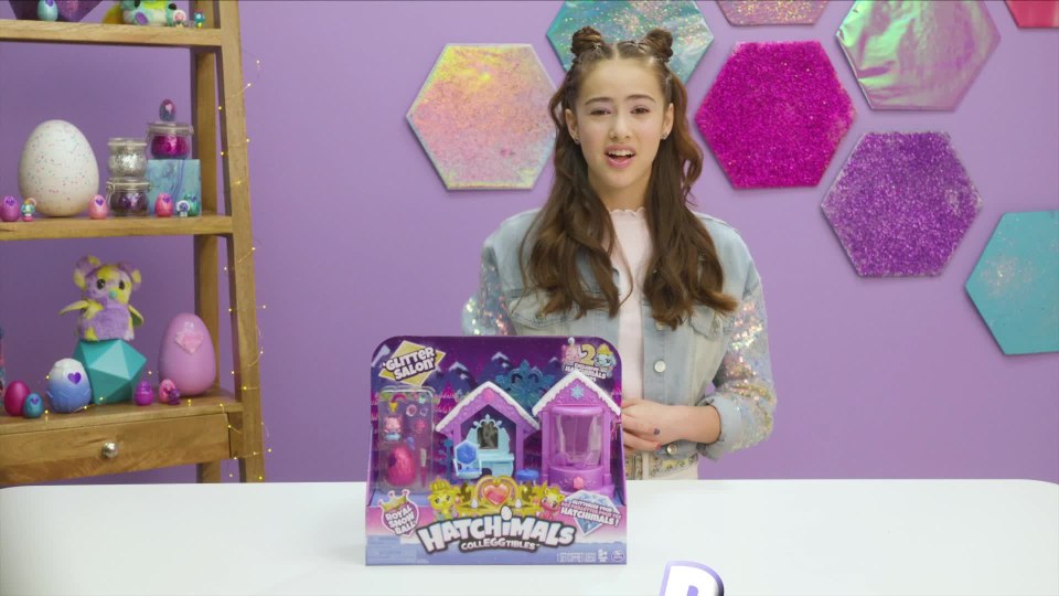 Hatchimals CollEGGtibles, Glitter Salon Playset with 2 Exclusive ...