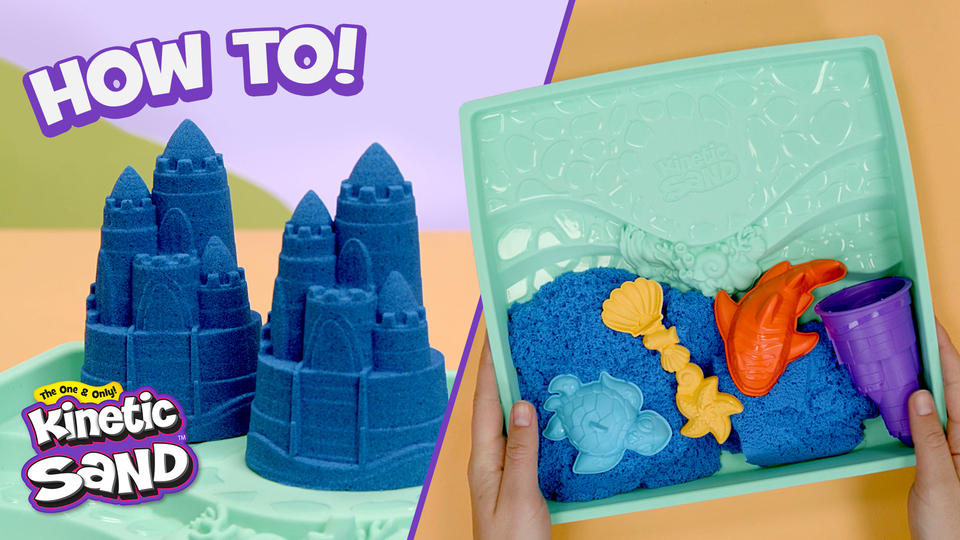 Kinetic Sand Sandbox Set with Blue Sand, Tools & Storage - Walmart.com