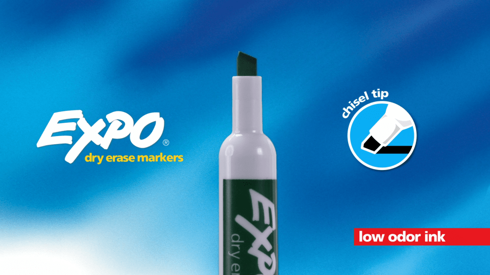 Expo Fine Point & Broad Line Low Odor Dry Erase Markers, Bold Black ...