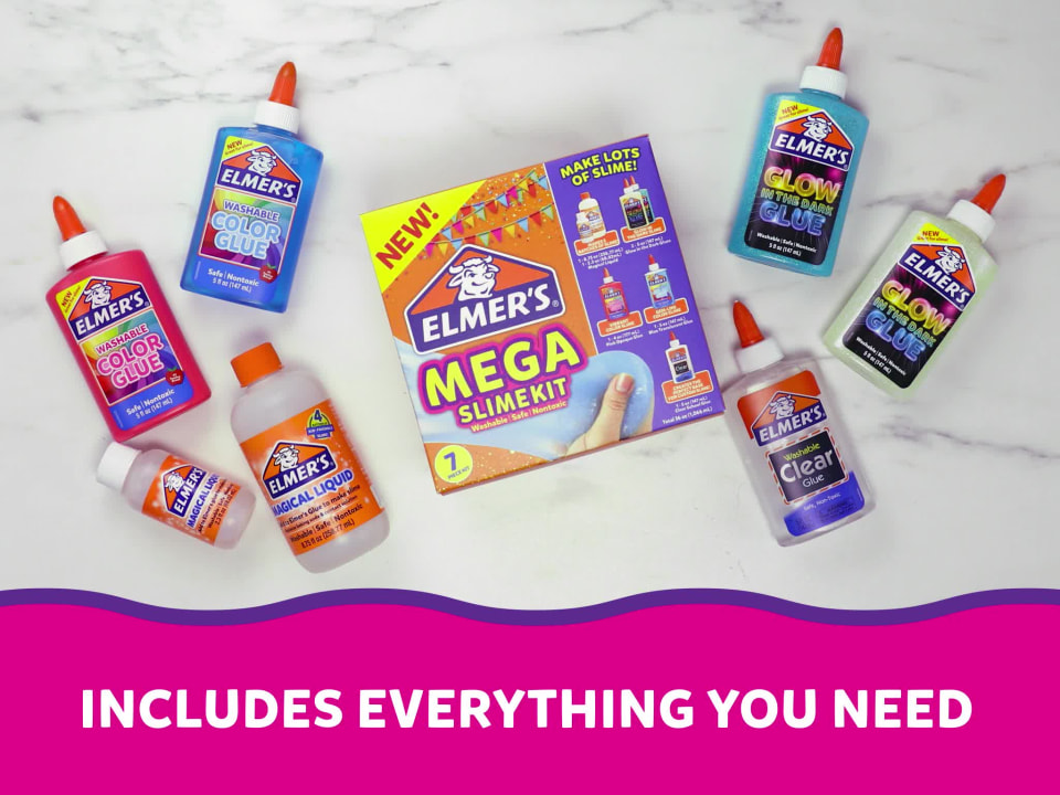 Elmer's Brand Mega Slime Kit: Make Glow In The Dark, Color, and Clear ...