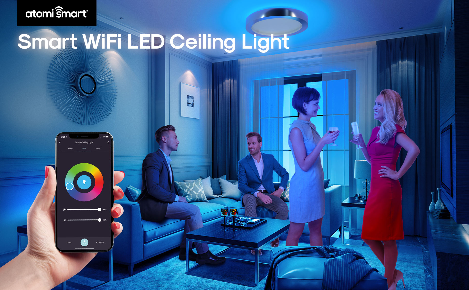 Atomi Smart Wifi LED Ceiling Light - Home Smart Camera