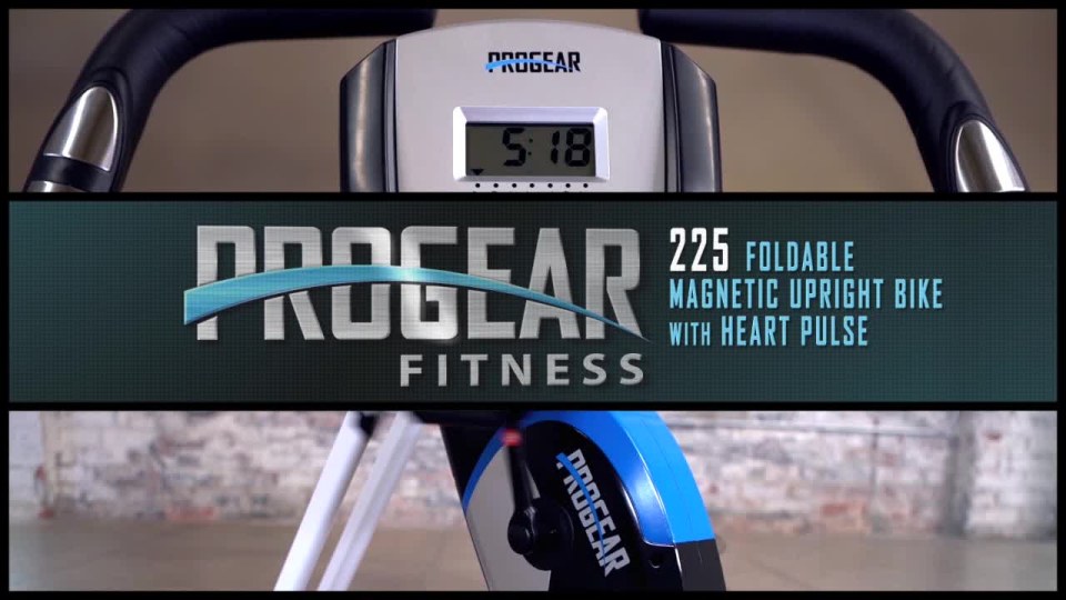 ProGear 225 Folding Foldable Magnetic Upright Exercise Bike with Heart ...