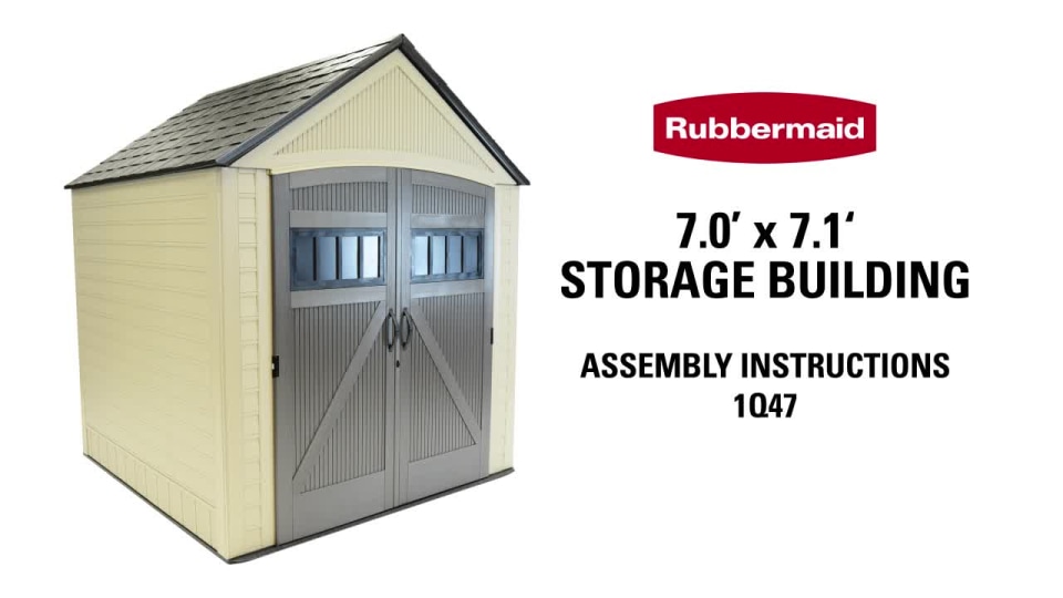 Rubbermaid 7x7' Durable Weather Resistant Resin Outdoor Storage Shed ...