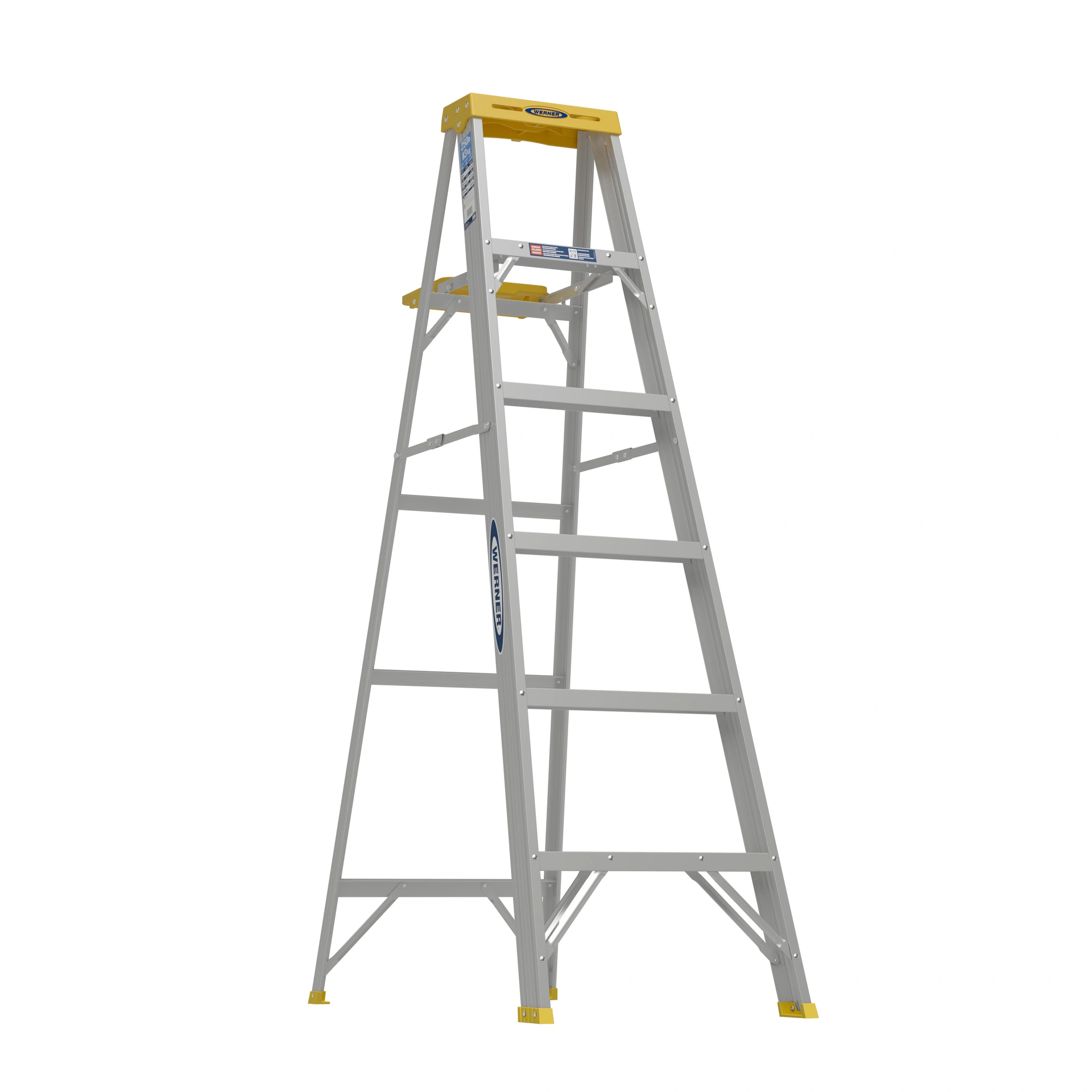 Werner 8 ft. Aluminum Step Ladder Type I 250 lb. capacity 24.5 W Mfr 368 Ace Hardware