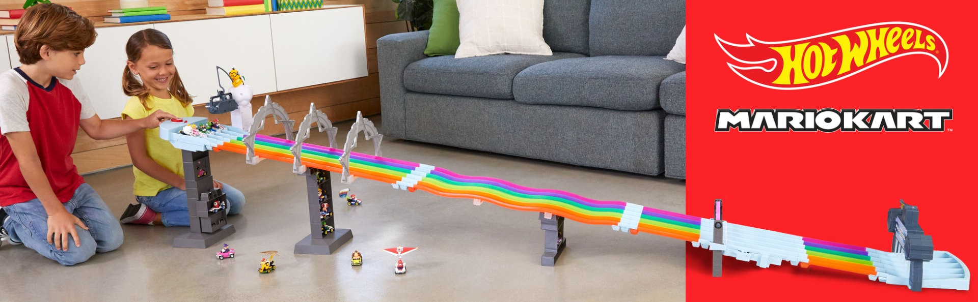 Hot Wheels Mario Kart Pista Rainbow Road | Tai Loy