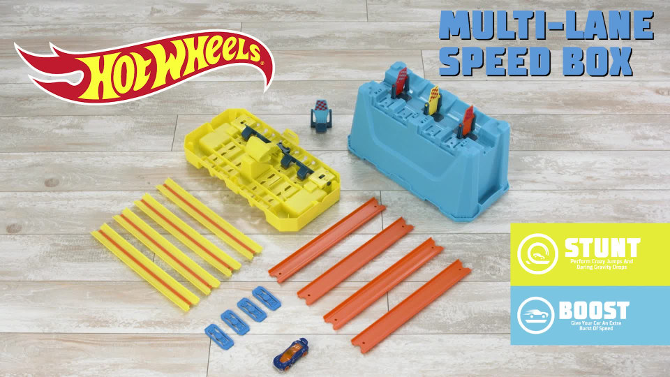 Hot Wheels Track Builder Gravity Box With 4 Lane Fair Start Gate ...